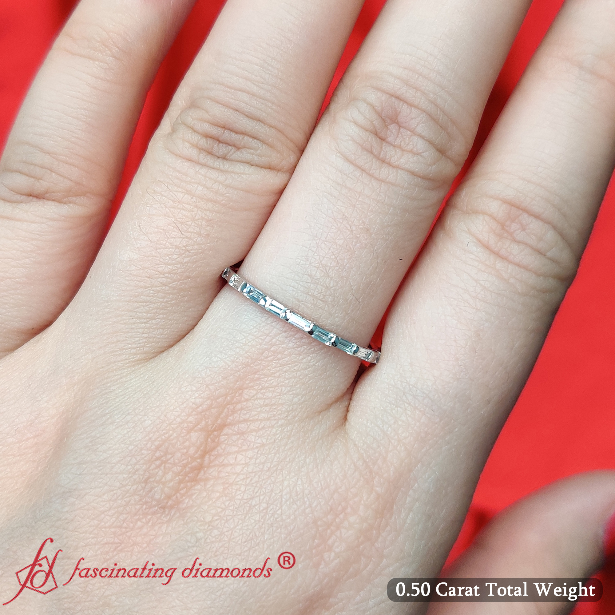 Thin baguette eternity band store